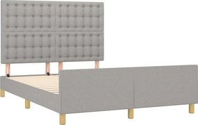 Rám postele bez matrace světle šedý 140 x 190 cm textil 3125373