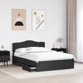 Rám postele se zásuvkou Černá 150 x 200 cm Inženýrské dřevo 3412992