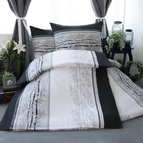 XPOSE ® Bavlněné povlečení na dvě lůžka ŠTĚPÁNKA - šedá 70X90, 140X200