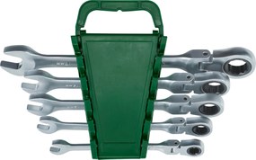 Parkside® Sada otevřených a očkových klíčů s ráčnou, 5dílná / 6dílná (sada klíčů s kloubovou ráčnou, 5dílná)