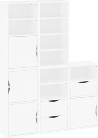 Boční skříňky 5 ks "ODDA" Bílá 40x24x79 cm Borovicový masiv 3365361
