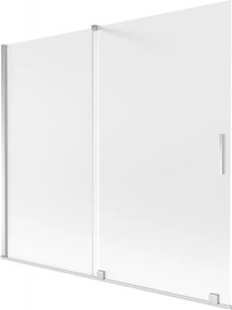 Mexen Velar, 2-křídlová posuvná vanová zástěna 180 x 150 cm, 8mm sklo námraza, chromová, 896-180-000-31-01