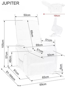 Masážní křeslo JUPITER M Brego světle béžové