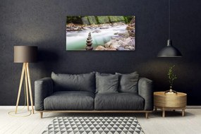 Obraz na skle Les Kameny Krajina 140x70 cm