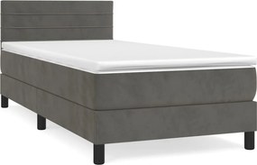 vidaXL Box spring postel s matrací 100x200 cm samet [3141348] Barva: Tmavě moddrá