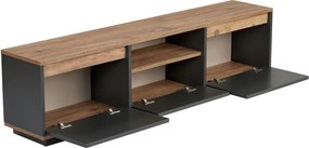 Antracitový TV stolek 160x42x30 cm Sentinel – Kalune Design