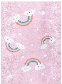 Dywany Łuszczów Dětský kusový koberec Junior 52063.802 Rainbow pink Rozměry koberců: 80x150