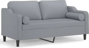 2místná pohovka s polštáři světle šedá 140 cm textil 3200845