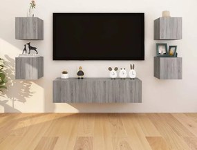 vidaXL Nástěnné TV skříňky 8 ks 30,5 x 30 x 30 cm [3079264] Barva: kouřový dub