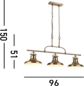 Searchlight 3193-3SS Závěsné industriální svítidlo DALLAS satin