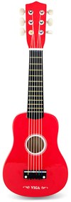 Dřevěná kytara pro děti Viga, červená