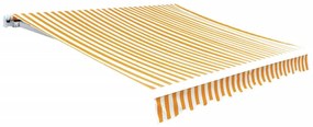 Náhradní plachta na markýzu žlutá a bílá 400 x 300 cm polyesterová 141017