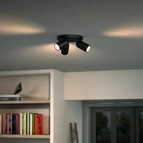 Philips Pongee černá / Bodové svítidlo / 3x GU10 / bez zdroje / IP20