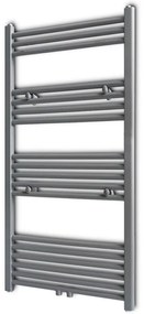 Žebříkový radiátor na ručníky - rovný - ústřední topení - šedý | 600x1160 mm