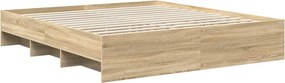 Rám postele s čelo Sonoma dub 200 x 200 cm Kompozitní dřevo 3408818