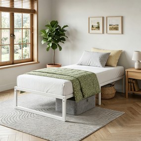 Kovový rám postele HOMCOM s úložným prostorem pod postelí, výška rámu 32,5 cm, ocelové laťování, tichá konstrukce a snadná montáž – vhodné pro matrac…