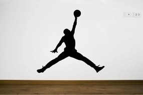 Lepy.cz Samolepka na zeď Jordan - basketbalista Velikost (šířka x výška): 40x37cm, Barevná varianta: Bílá
