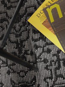 NORTHRUGS, Kusový koberec Duet Kona 106248 Black/White kruh - na ven i na doma, 160x160 (průměr) kruh, černobílá, chodba / předsíň