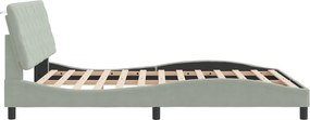 Rám postele s LED bez matrace světle šedý 160 x 200 cm samet 3213861