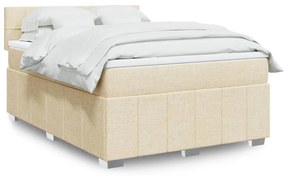 Box spring postel s matrací krémová 140x200 cm textil 3287096