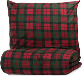 Povlečení kostkované 160x200 bavlna Svatý Štědrý den dárek Tartan Homla