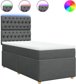 Box spring postel s matrací tmavě šedá 90x190 cm textil 3293443