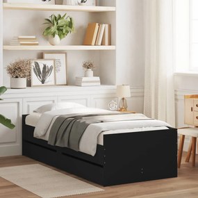 Rám postele se zásuvkami černý 75 x 190 cm Small Single
