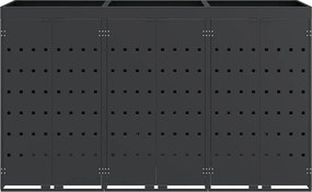 vidaXL Úložný box na 3 popelnice Antracit 204 x 77,5 x 121,5 cm [3394744]