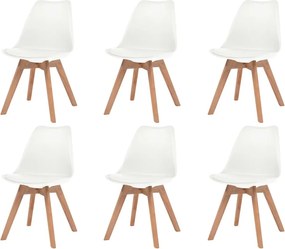 Jídelní židle 6 ks bílé plast 274850