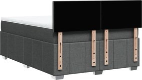 Box spring postel s matrací tmavě šedá 140x200 cm textil 3287085