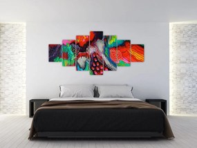 Obraz abstraktní - barvy (210x100 cm)