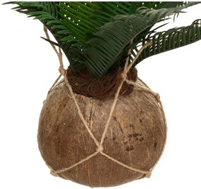 Umělá palma v kokosovém květináči, závěsná, výška 50 cm