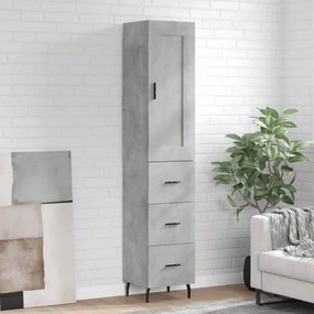 Skříň highboard betonově šedá 34,5x34x180 cm kompozitní dřevo 3200213