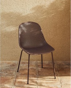 Hnědá kovová zahradní židle Quinby – Kave Home