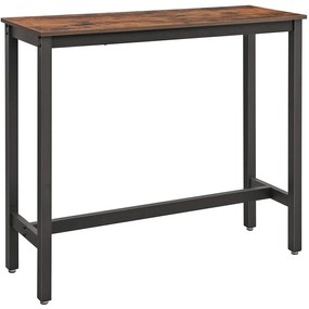 VASAGLE Barový stůl, 120 x 40 x 100 cm, vintage hnědý a černý