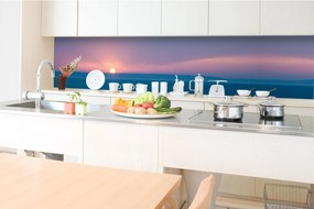 DIMEX | Fototapeta do kuchyně Slunce nad horizontem KI-350-192 | 350 x 60 cm | modrá, růžová, žlutá