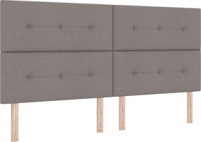 Postel s boxspringem s čelo Taupe 200 x 200 cm textil 3339648