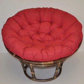 Papasan DIAS — ratan, látka, ⌀115 cm, hnědá / více barev Fialový melír