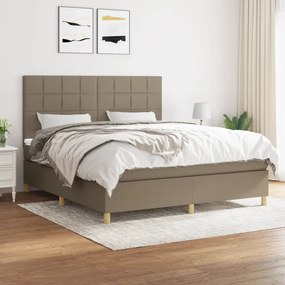 Box spring postel s matrací taupe 180x200 cm textil 3142357