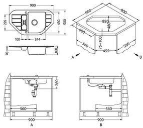 ALVEUS 1100889 - Kuchyňský dřez NIAGARA 90x50 cm granit/bílá