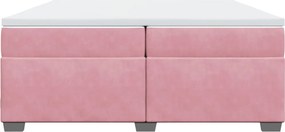 Box spring postel s matrací růžová 200x200 cm samet 3285310