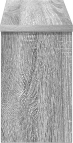 věšák, nástěnný, 3 poličky, háčky, kompozitní dřevo, 26x50x16 cm, šedá sonoma, Dekorino TK20260020