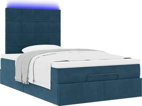 Osmanský rám postele s matracemi tmavě modrá 120x200cm samet 3314316