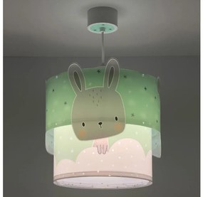 Dalber | Dalber 61152H - Dětský lustr BUNNY 1xE27/60W/230V zelená | PI490