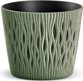 PRO Květináč SANDY ROUND ECO WOOD zelený 12,8cm