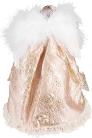 Anděl ve zdobných růžových šatech na špičku stromku Angel Chris - 25*20*40 cm