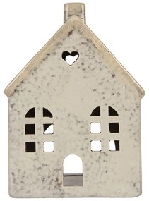 Šedý keramický domek na čajovou svíčku Lamont - 11*7*16 cm