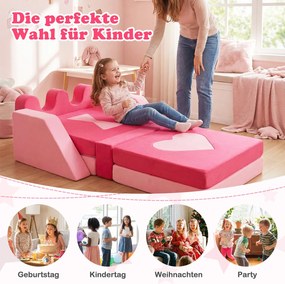 Costway 14 dětská pohovka na hraní, modulární dětská pohovka od 3 let, měkká