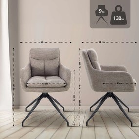 Sada 2 jídelních židlí Somers látka – taupe