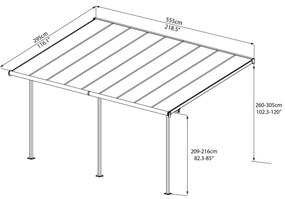 Sierra 5400 bílá 3 x 5,46 - hliníková (montovaná) pergola